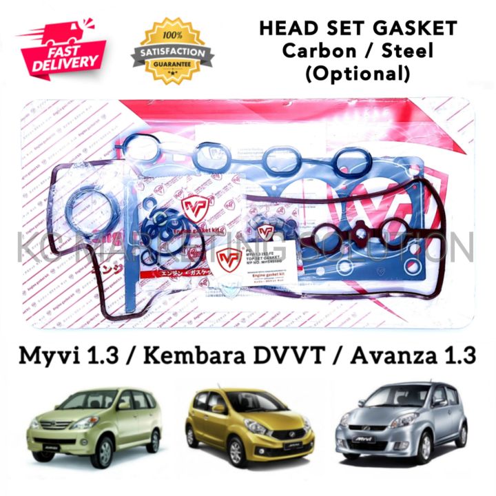 Head Top Set Gasket (Carbon Graphite / Metal Steel) Myvi 1.3 / Kembara ...