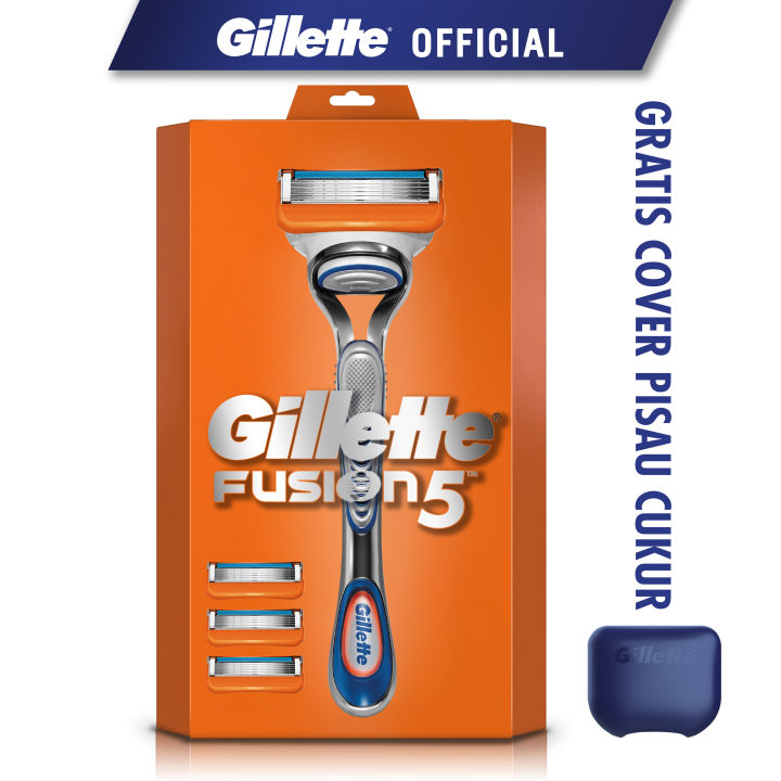Gillette Fusion5 Pencukur Isi Ulang Isi 3 + Cover Pisau Cukur | Lazada ...