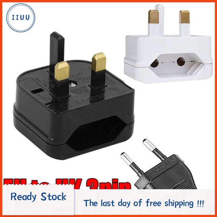 IIUU EU to UK Converter Mains Power Plug EU 2 Pin to UK 3 Pin Plug ...