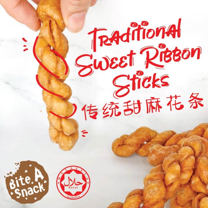 HALAL🌟Traditional Sweet Ribbon Sticks 传统手工甜麻花条 200g+-/pack | Lazada