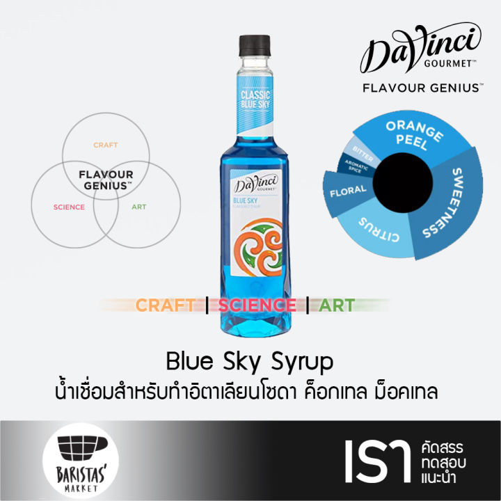 DaVinci Blue Sky Syrup 750ml น้ำเชื่อมสำหรับอิตาเลียนโซดา ค็อกเทล ม็อค ...