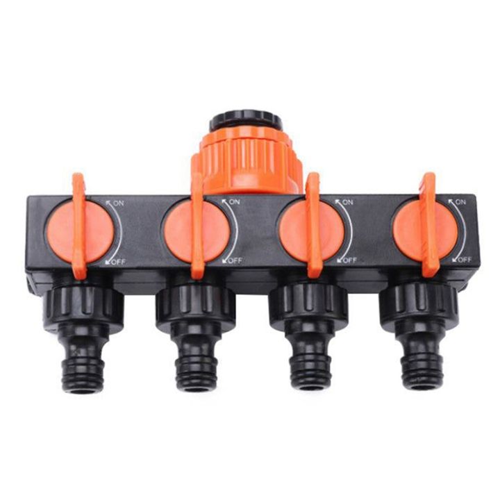Garden Hose Pipe Splitter 4 Way Faucet Connector Four Switches for Lawn ...