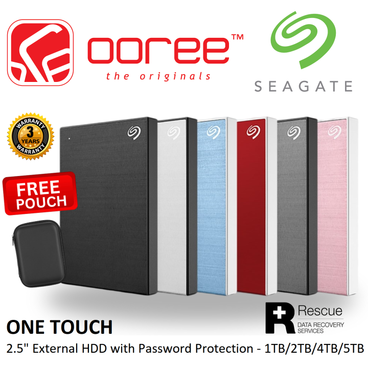 [1TB/2TB/4TB/5TB] SEAGATE 2.5" EXT HDD ONE TOUCH PORTABLE HARD DRIVE ...