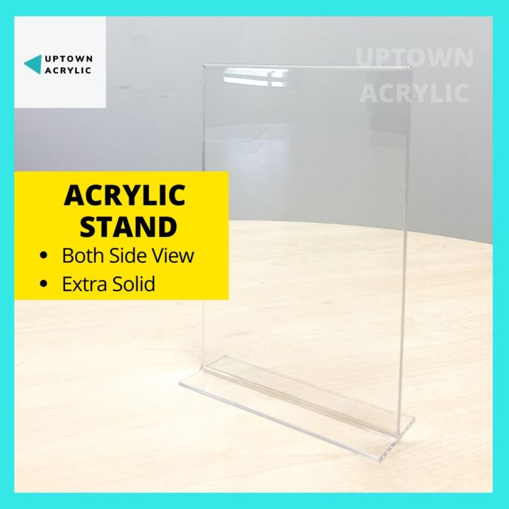 Acrylic Display Stand A4/A5/A6 ** BOTH SIDE VIEW (T-Stand) / ONE SIDE ...