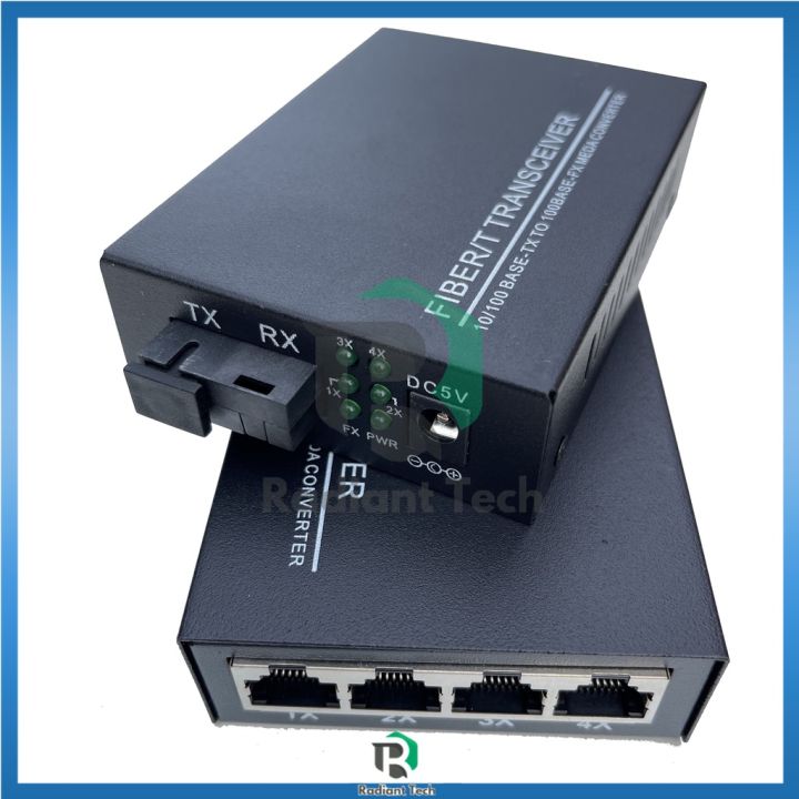 Fiber Switch 1 SC Port 4 RJ45 Port 10/100M 2F4E Media Converter Fiber ...