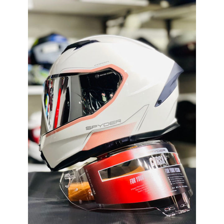 SPYDER CORSA V2 Full-Face Dual Visor Helmet (w/ Free Clear Visor ...