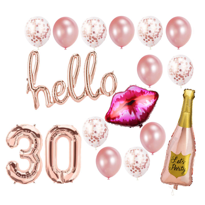 D338☺︎Hello 18th/20th/30th Number Foil Balloons, Birthday Party DIY ...