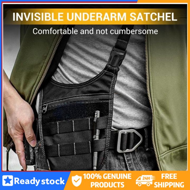 Underarm Tactical Shoulder Bag Wallet Agent Men Hidden Molle Waist Bag ...