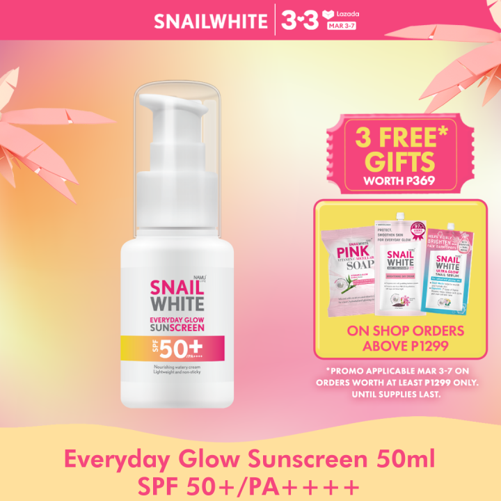 SNAILWHITE Everyday Glow Sunscreen SPF 50+/PA++++ 50ml | Lazada PH