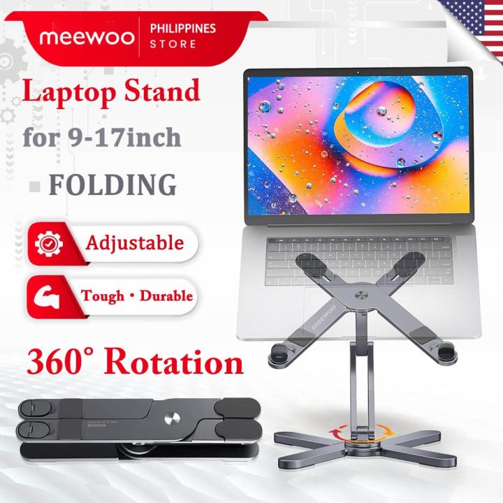 Meewoo Portable Laptop Stand 360 Rotating Aluminum Alloy Height ...