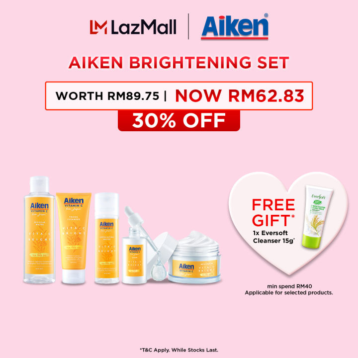 Aiken Vita C Brightening Full Set Fades Pimple Marks Brightens Skin