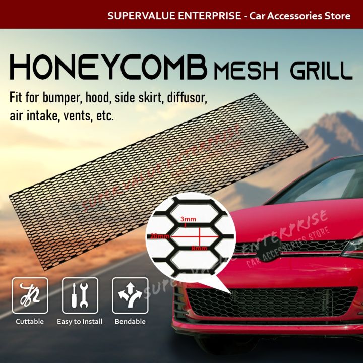 Honeycomb ABS Plastic Mesh Tuning Grill Car Bumper Hood Vent Grille Net ...