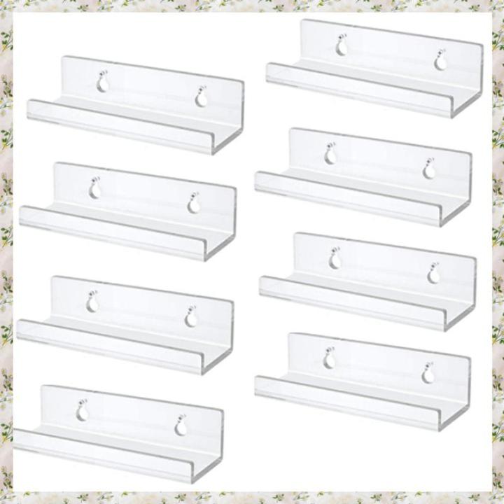 (ESRO) 8 Piece Clear Vinyl Record Shelf Wall Mount Acrylic Album Record ...
