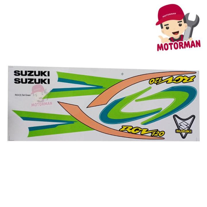 BODY STICKER SUZUKI RGV(3) GREEN "MOTORMAN" | Lazada