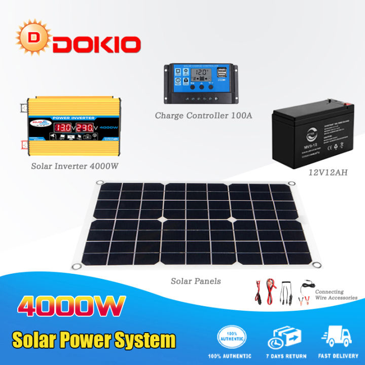 DOKIO Solar Panel Complete Set Solar battery Power Generation System ...