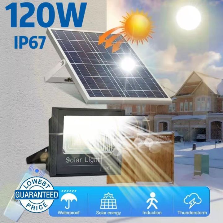 COD Heavy Duty Solar Led Outdoor Flood Light 120W Street Lamp Spotlight ...