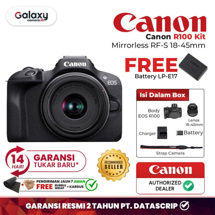 Canon EOS R100 Kit 18-45mm IS STM Canon R 100 1845mm Garansi Resmi ...