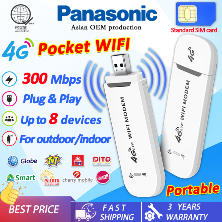 Portable Wireless 4G LTE Wi-Fi Router Modem Universal SIM Card 300Mbps ...
