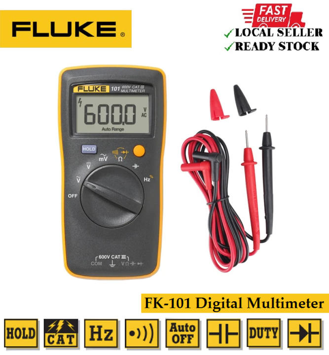 Original FLUKE 101 600V CAT III Digital Multimeter (FK-101) - Limited Offer | Lazada