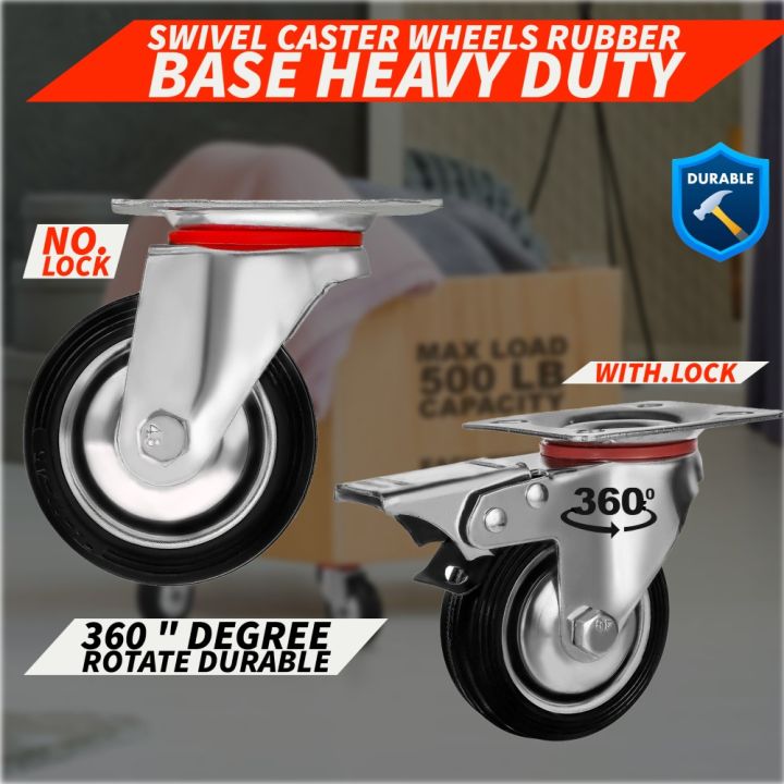 AKAPE - Rubber Base Swivel Caster Wheels With Lock / Without lock ...