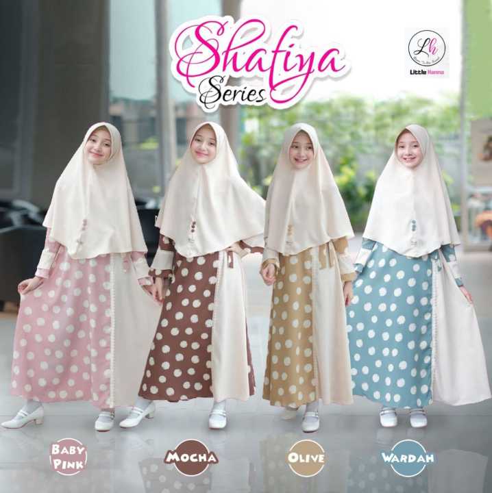 GAMIS PLUS HIJAB shafiya series by little Hanna / SET GAMIS /BAJU ...
