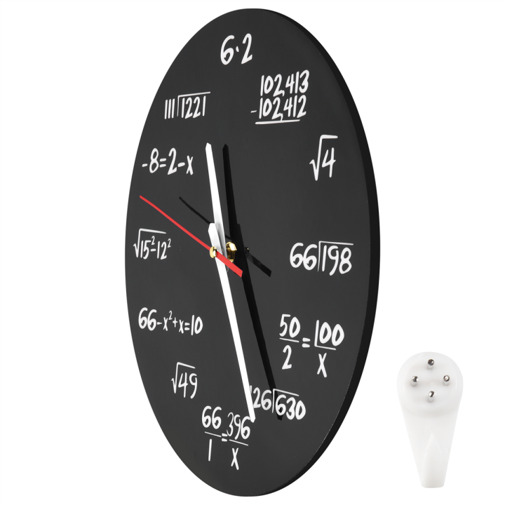 Math Wall Clock , Math Formulas Clock Quiz Clock in Black and White ...