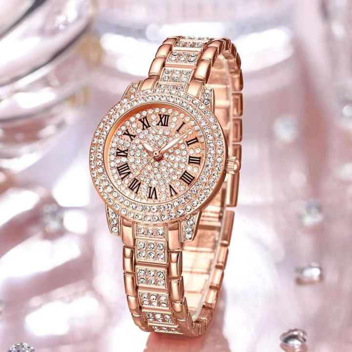 Diamond Women's Watch Fashion Luxury Quartz Watches Stainless Steel ...