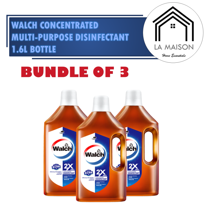 [Bundle of 3] Walch Concentrated Multi-Purpose Disinfectant 1.6L Bottle ...