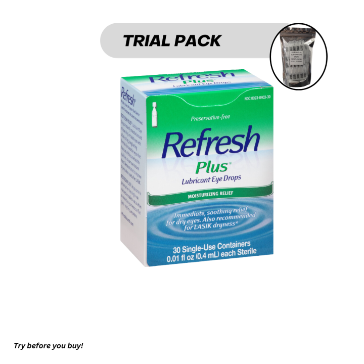 Trial Pack Refresh Plus Lubricant Eye Drops Moisturizing Relief, 50 ...