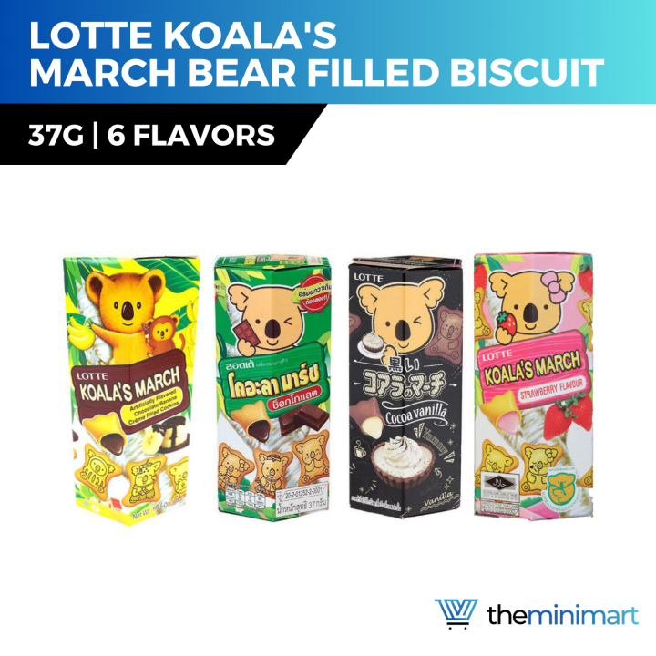 Lotte Koala's March Bear Filled Biscuit 37g x 1 Piece - Choco/Strawberry/Choco Banana/Bitter ...