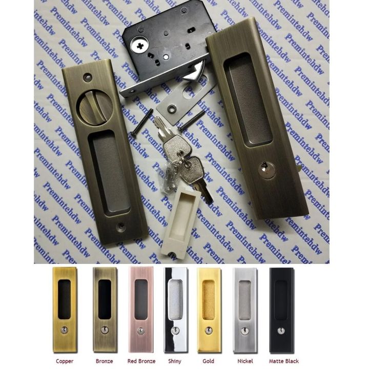 Rectangle Square Mortise Sliding Wooden Pocket Door Lock Hook Latch ...