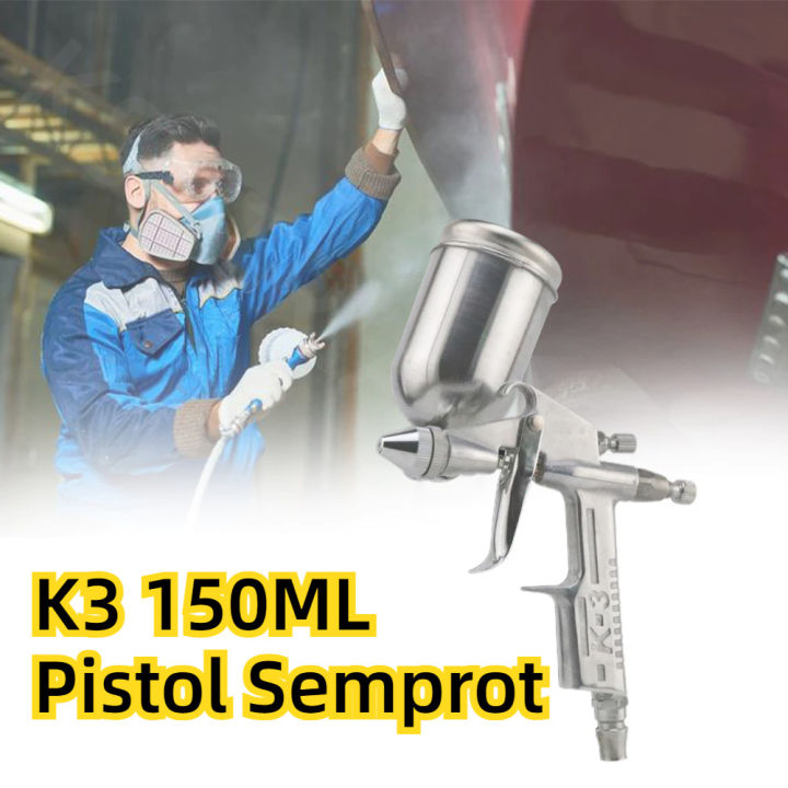 Alat Semprot Cat Angin Kompresor Tabung Atas/K3 150ML Pistol Semprot ...
