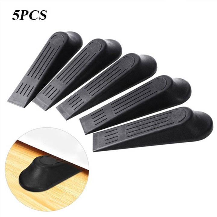 5PCS Black Door Stops Stoppers Wedges Jam Block Holder Cather Home ...