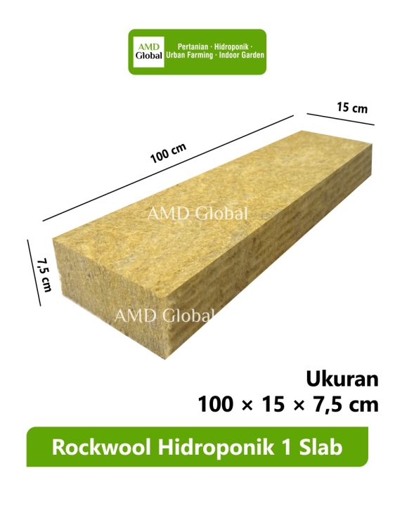Rockwool Hidroponik 1 Slab (100 x 15 x 7,5 cm) Cultilene / Grodan Media Tanam | Lazada Indonesia