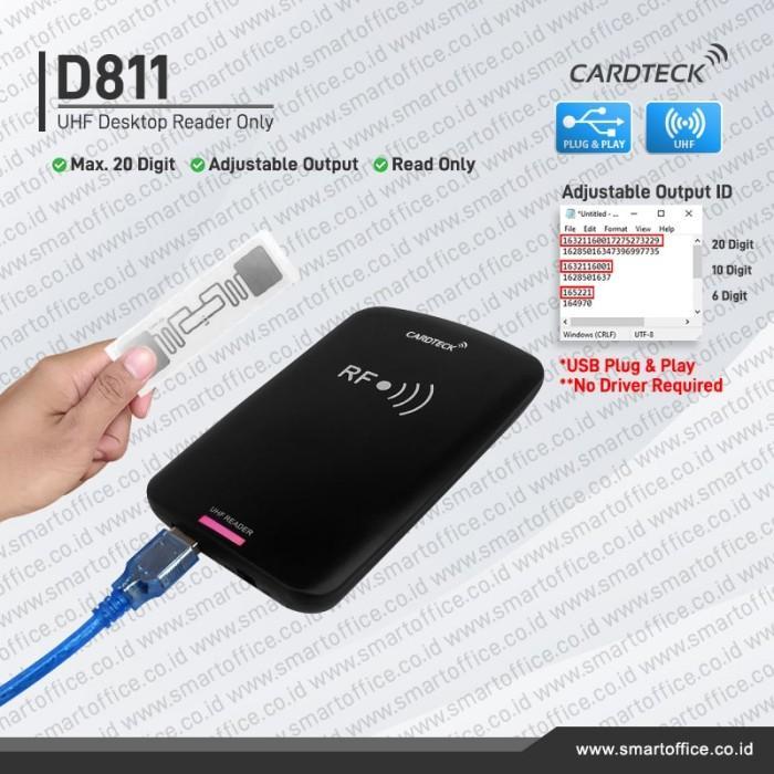 UHF RFID READER USB ADJUSTABLE OUTPUT ID LONG RANGE CARD CARDTECK D811 ...