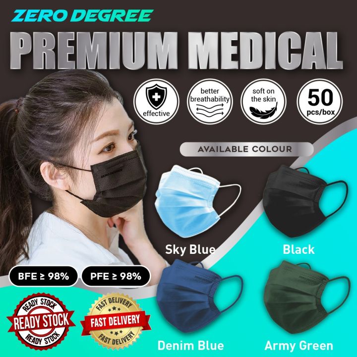 Ready Stock 50pcs Zero Degree 4 Layer Medical Grade Mask Face Mask ...
