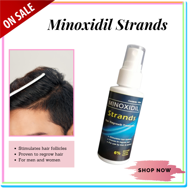 ORIGINAL MINOXIDIL STRANDS Hair regrowth hair treatment - 6% Minoxidil ...