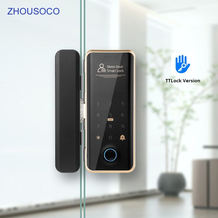 TTLOCK Smart Lock For Glass Door Bluetooth App Fingerprint Password ...