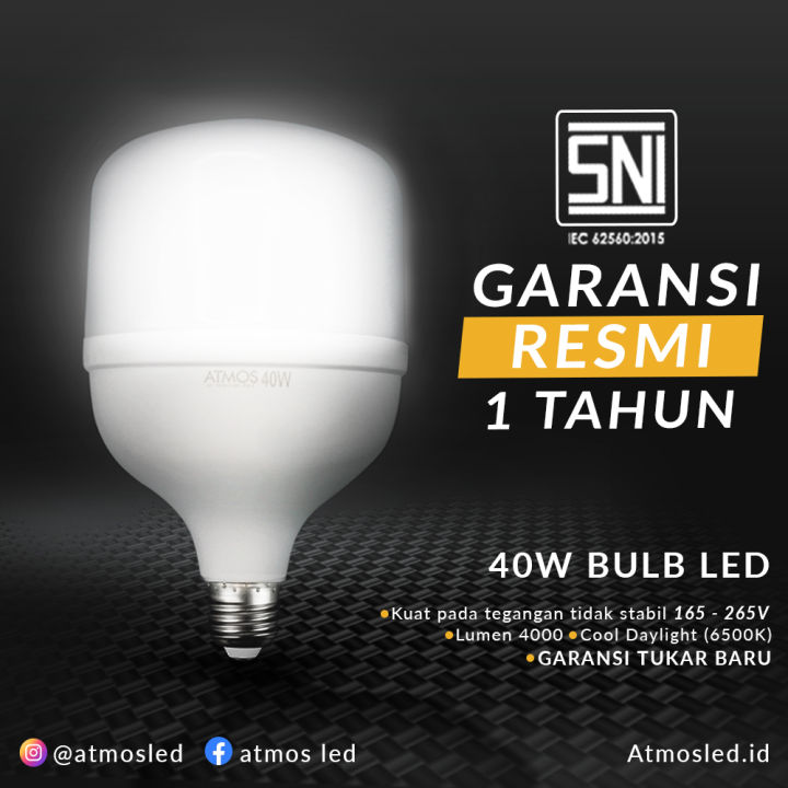 ATMOS LED Bohlam PLATINUM 5w/10w/15w/20w/30w/40w Capsule Frosted ...