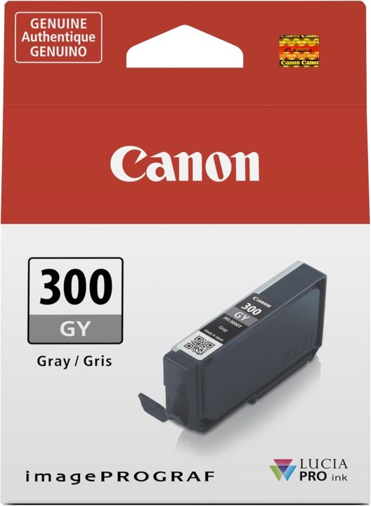 Canon PFI-300 Genuine Gray Ink Tank, Compatible with ImagePROGRAF PRO ...
