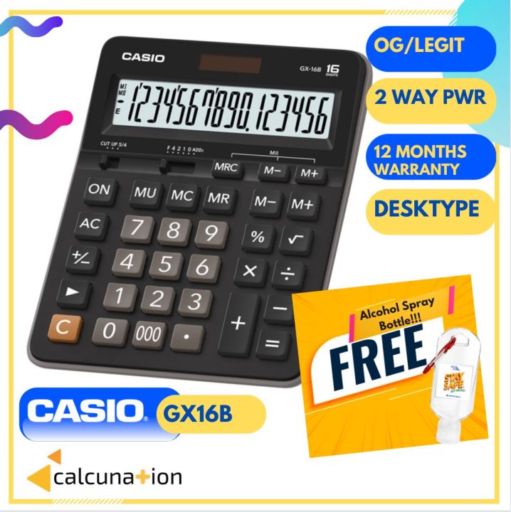 Calculator - CASIO GX16B 16 digits DESKTOP CALCULATOR with FREE Alcohol ...