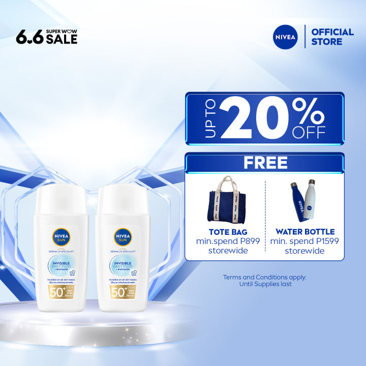 PACK OF 2 NIVEA Sun Derma UV Specialist, Invisible Daily Fluid ...