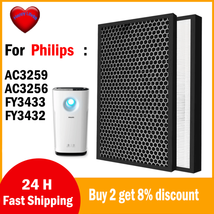 สำหรับ Philips AC3259 AC3256 FY3433 FY3432 HEPA และคาร์บอน Deodorizing ...