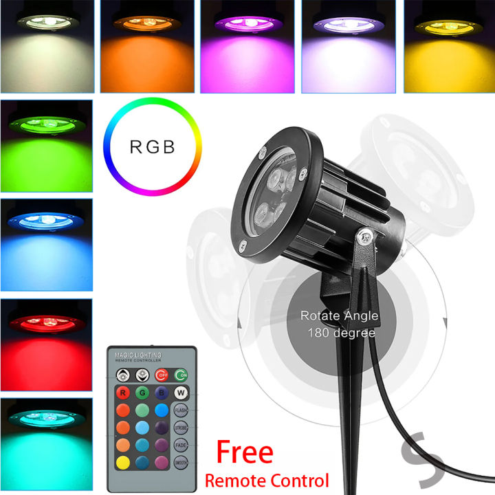 【Free Remote Control】180 ° Rotatable Lawn Lamp 220V Lawn Shooting Light ...