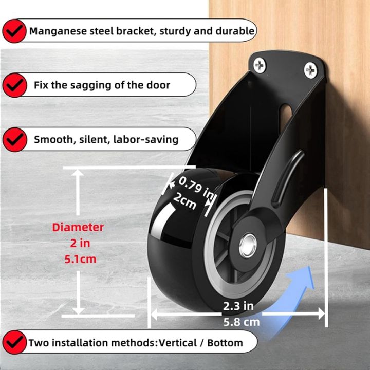 【TTONG Mall】4pack Gate Wheels for Wooden Gate Door Bottom Support ...