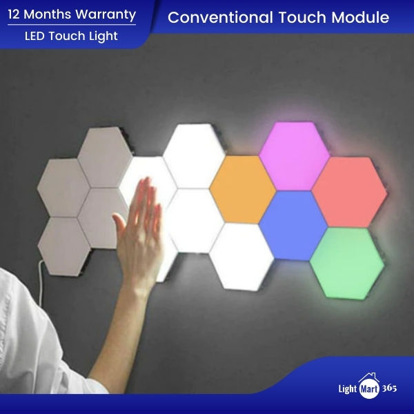 2W LED Decorative Quantum Night Wall Light Hexagon Touch Module ...
