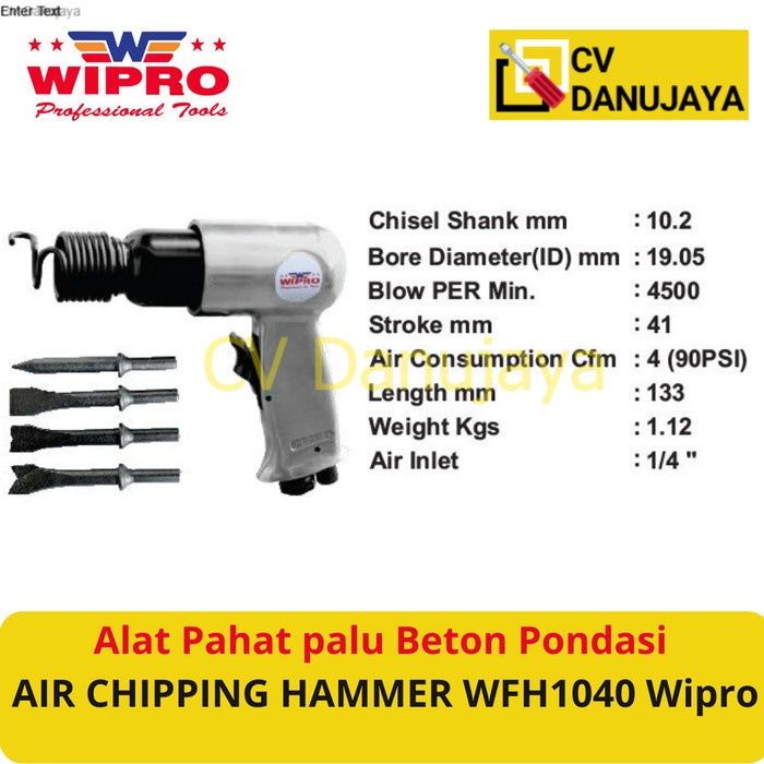 Alat Mesin Pahat Palu Beton Pondasi AIR CHIPPING HAMMER WFH1040 Wipro ...