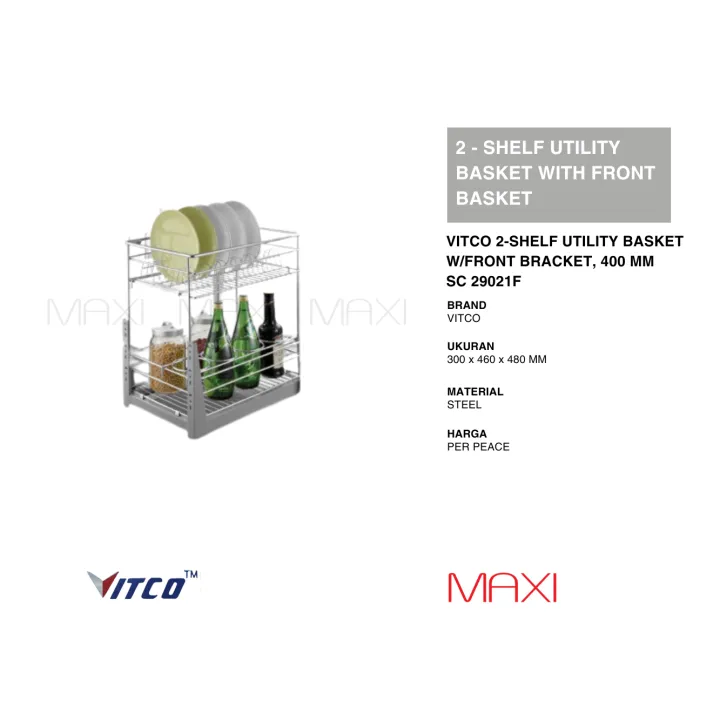 HARFIT Drawer Basket / VITCO 2-Shelf Utility Basket with Front Bracket ...