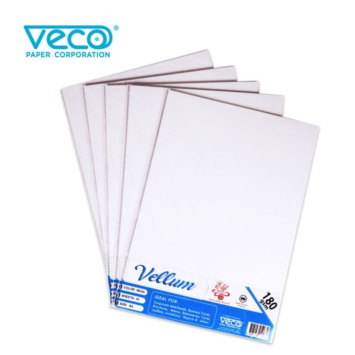 Veco Elit Vellum Board 180gsm White 10pcs per pack | Lazada PH