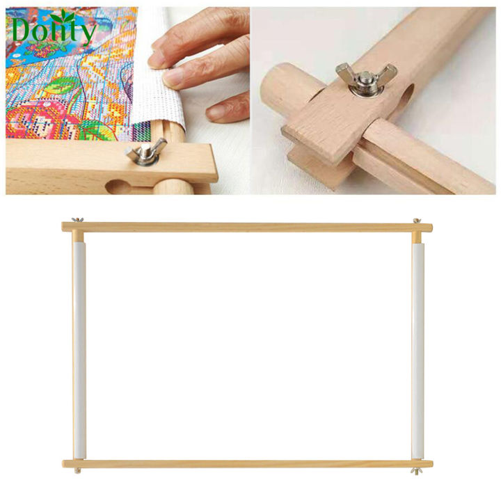 Dolity Wood Tapestry Scroll Embroidery Frame Cross Stitch DIY Crafts ...